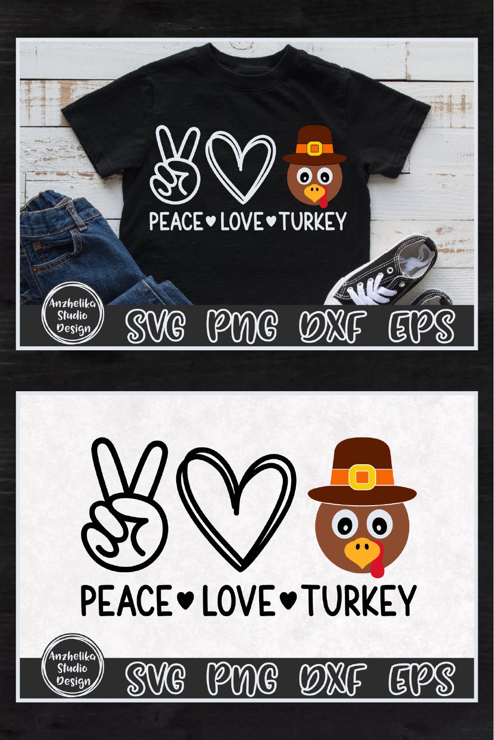 Peace Love Turkey SVG | Thanksgiving Day SVG | Turkey Face