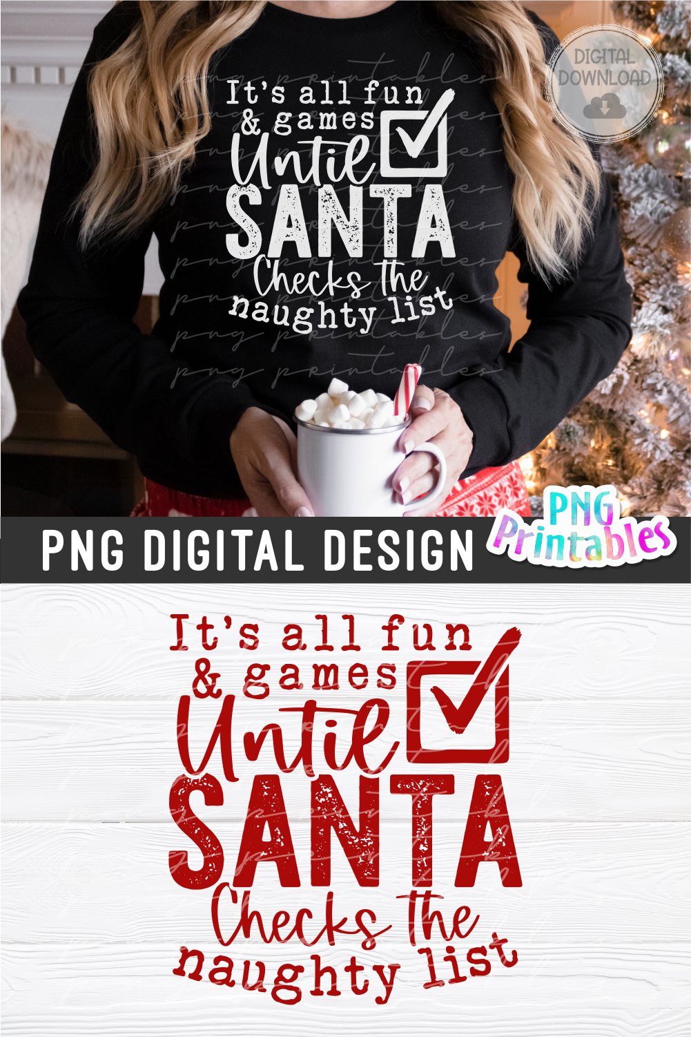 Christmas PNG | Santa Checks the Naughty List