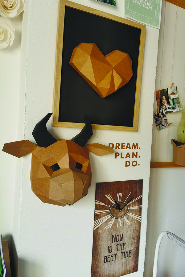 Bull papercraft, young bull,low poly bull,dziva papera,paper