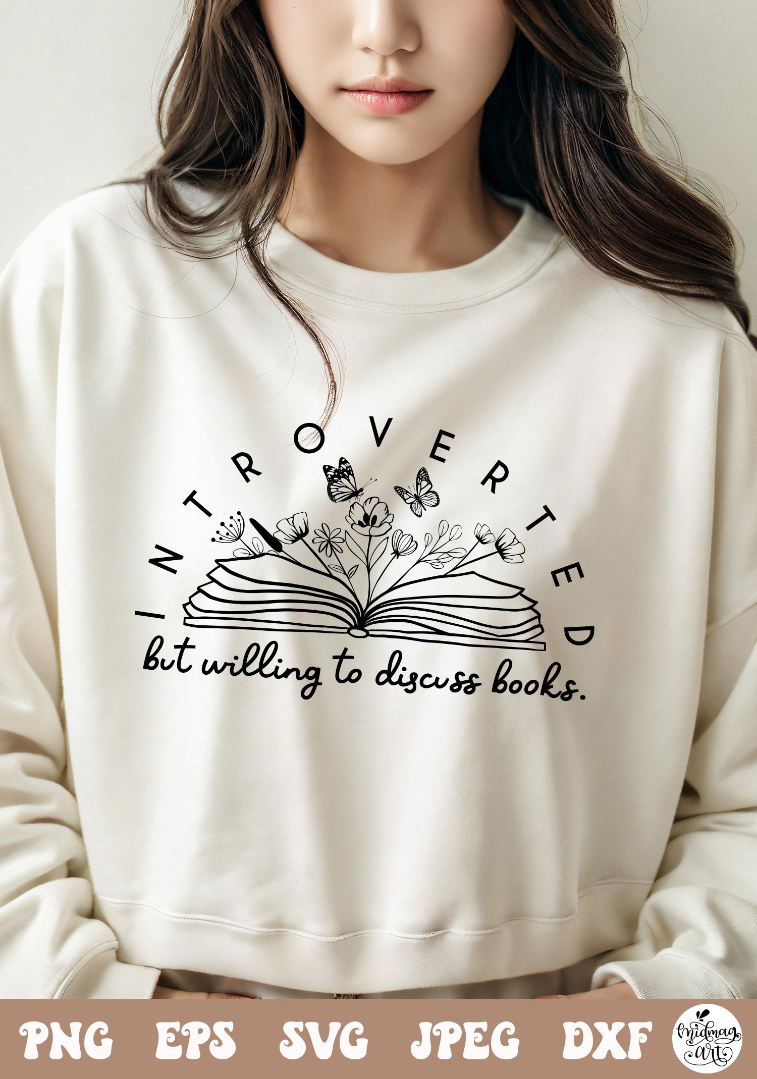 Introverted But Willing To Discuss Books SVG PNG, Book Lover