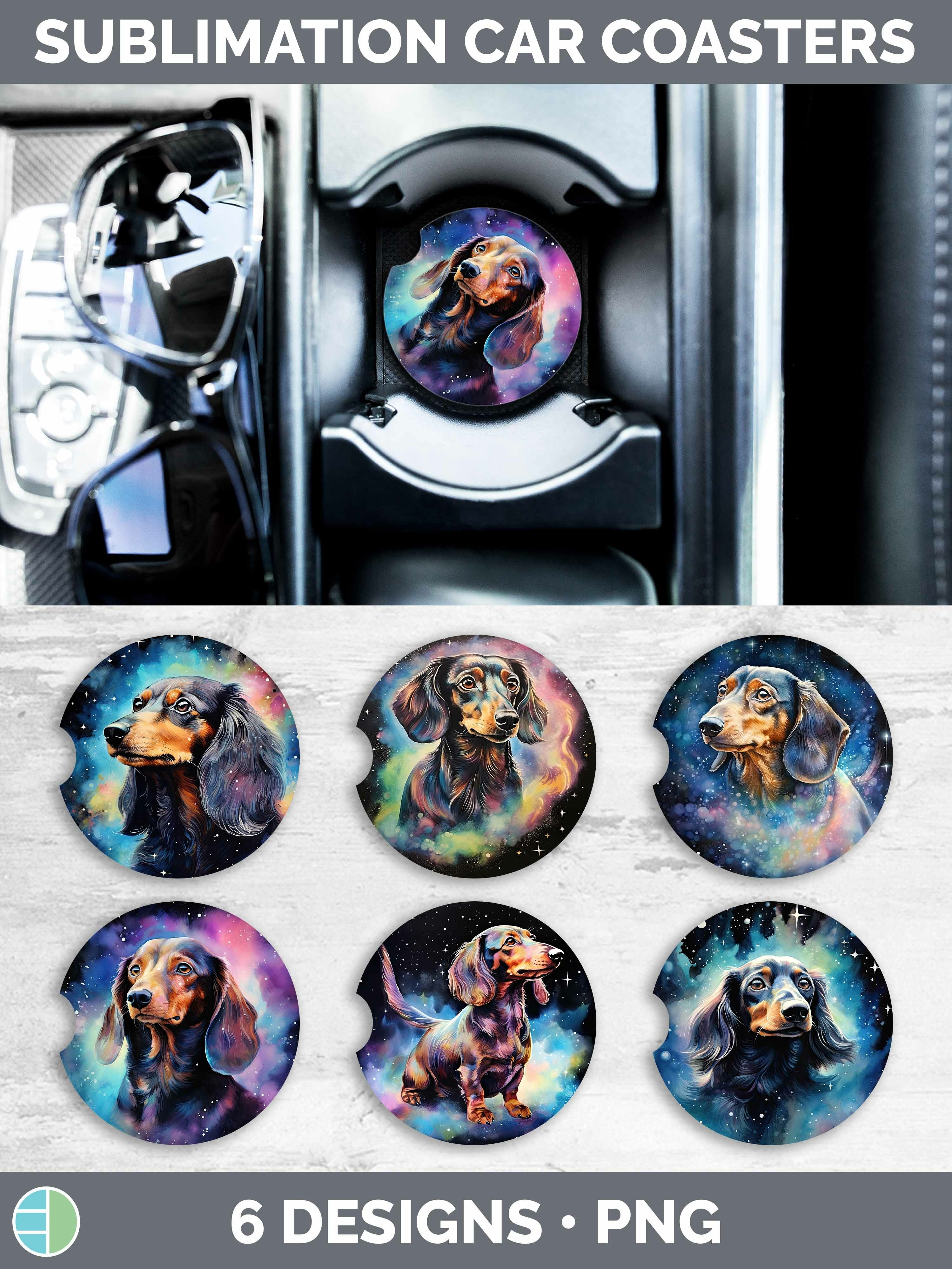 Galaxy Dachshund Dog Car Coaster | Bundle Coaster Designs