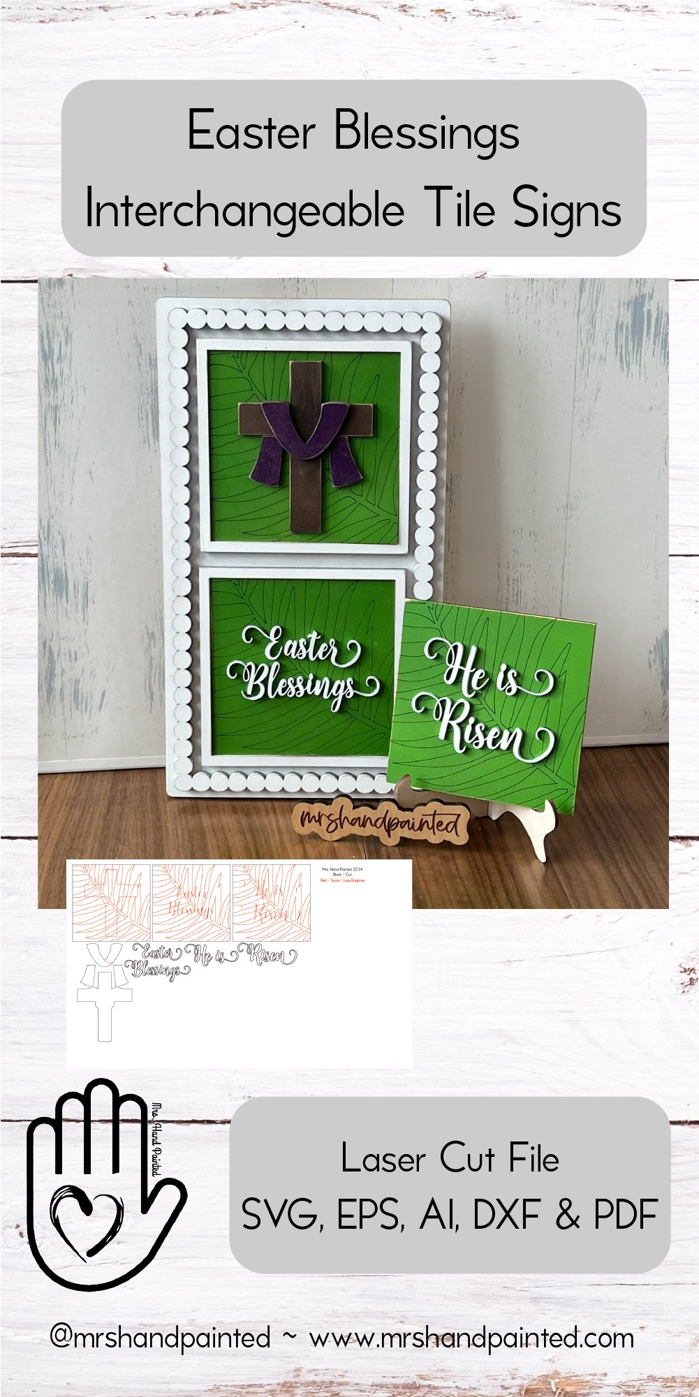 Easter Blessings Interchangeable Ladder Sign Tile