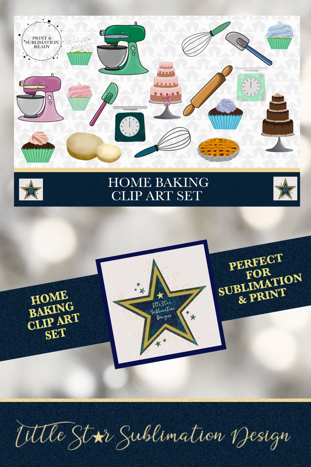 19 Element Baking Clip Art Set
