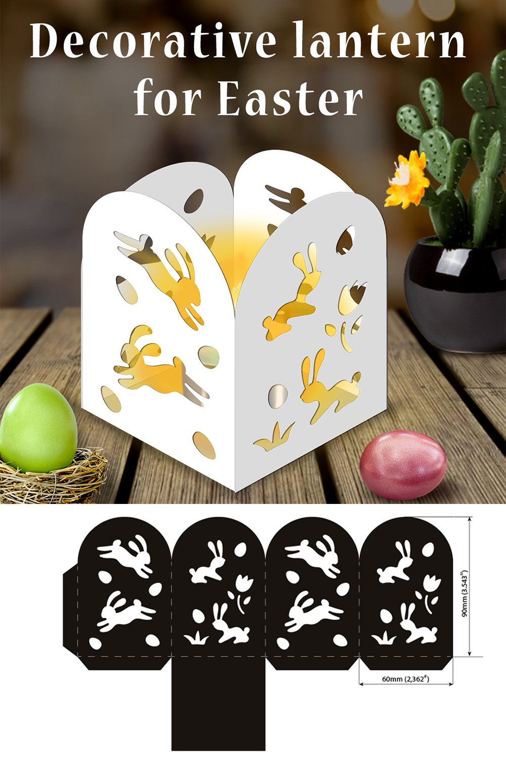 Decorative candlestick for Easter with bunnies.