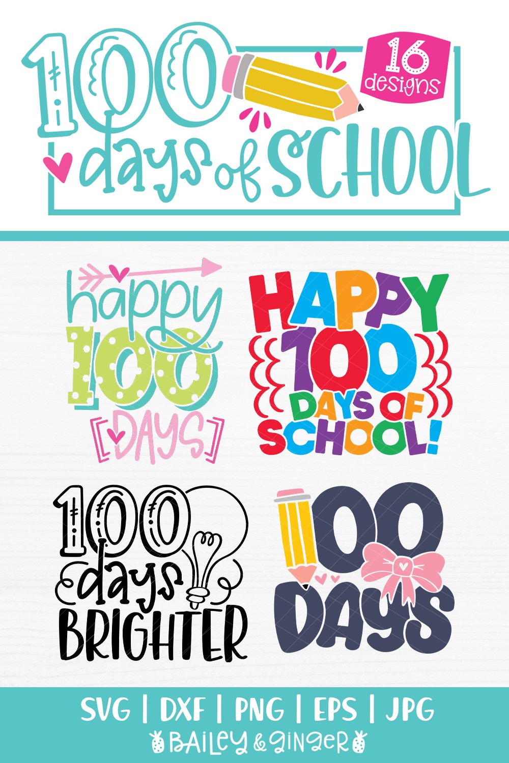 100 Days of School SVG Bundle - For Students and Teachers