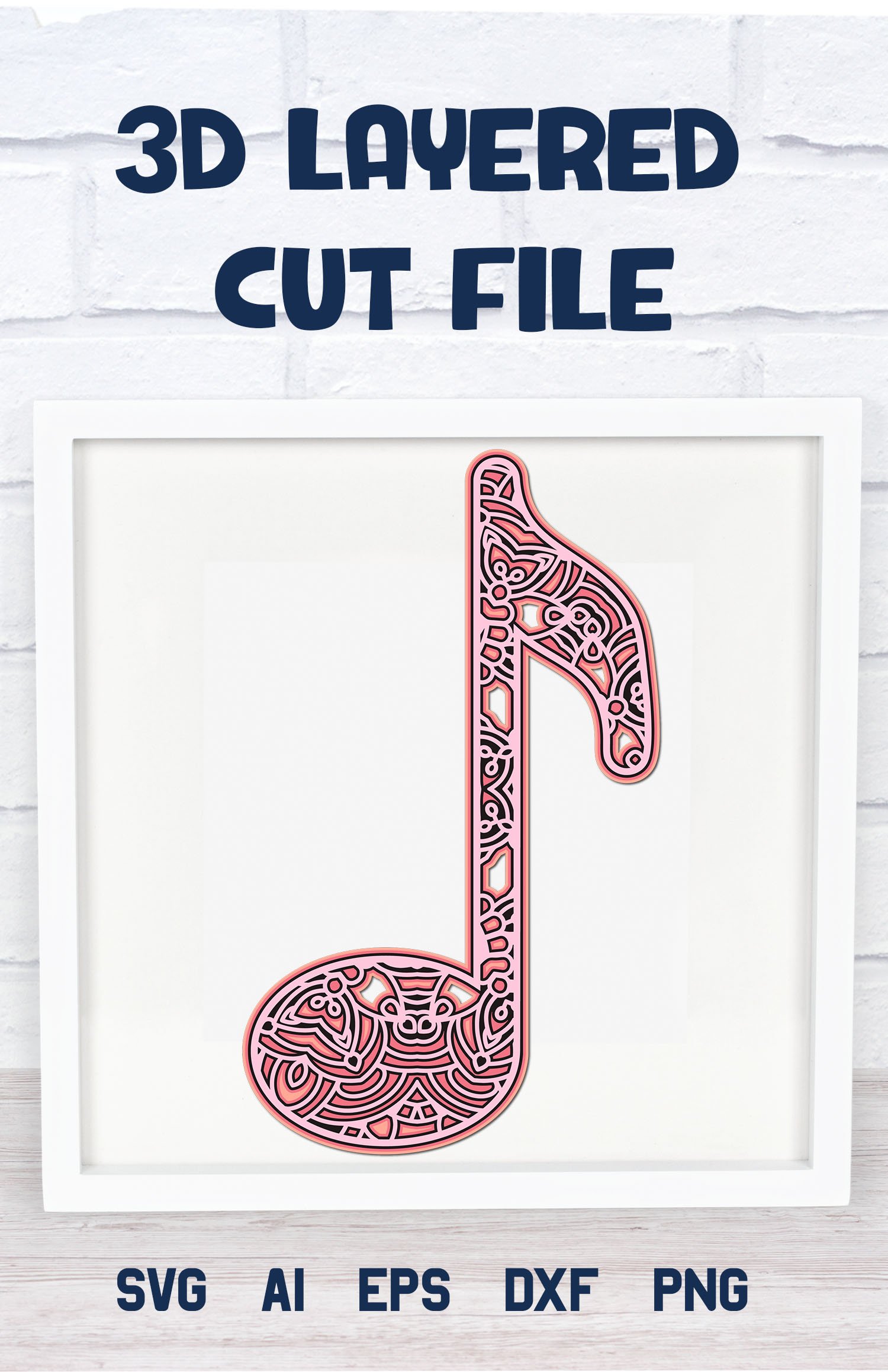 3d Layered SVG Musical Note | Music SVG Intricate Design