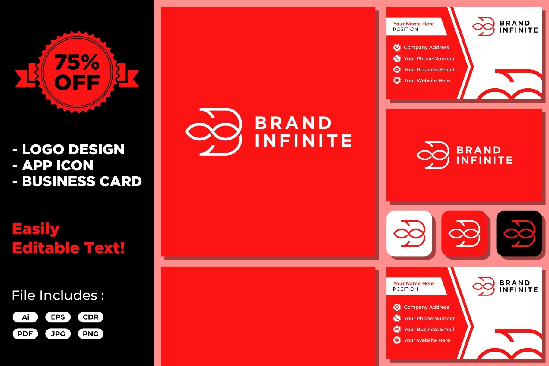 Letter B Infinity Modern Minimalist Logo Design