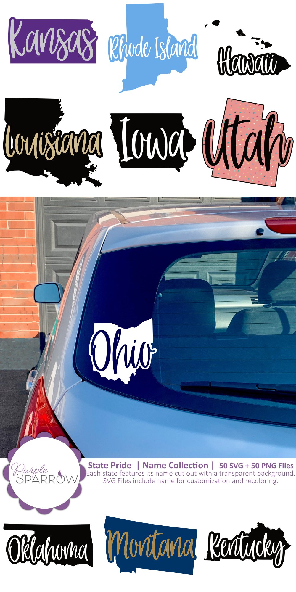 State Pride | Name Collection | 50 SVG Files & 50 PNG Files