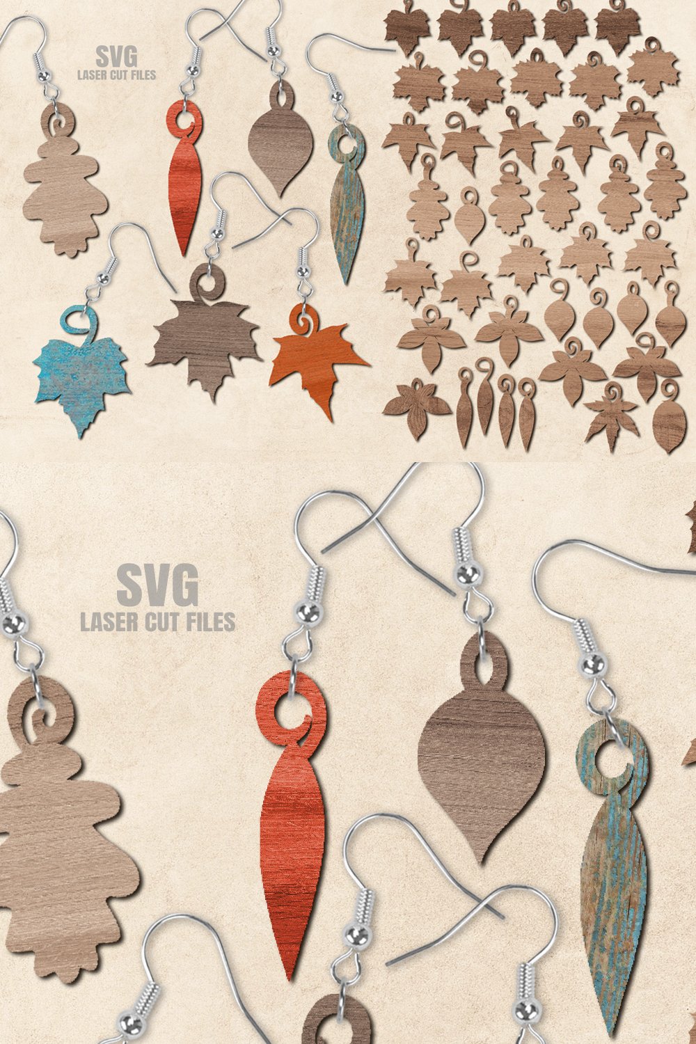 Fall Earrings SVG Bundle | Fall Leaf SVG Laser Cut Files