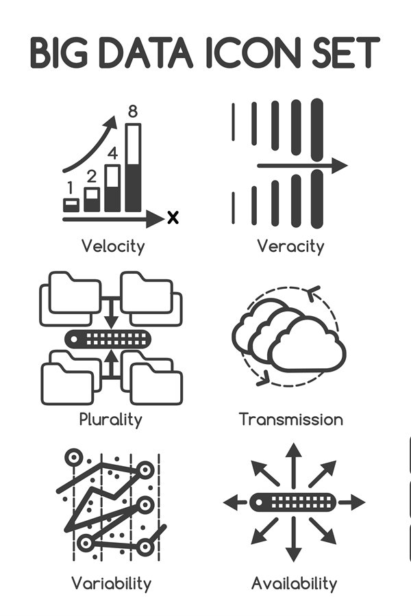 Big data vector icons