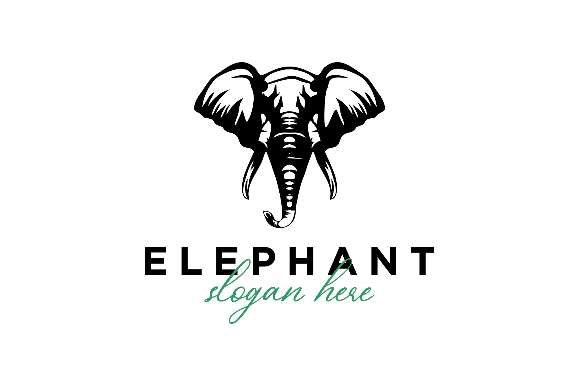 elephant head vector template