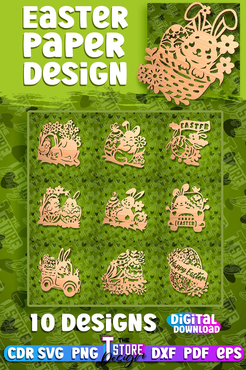 Easter Paper Cut |Easter Decor Laser Cut |3D Papercut Easter