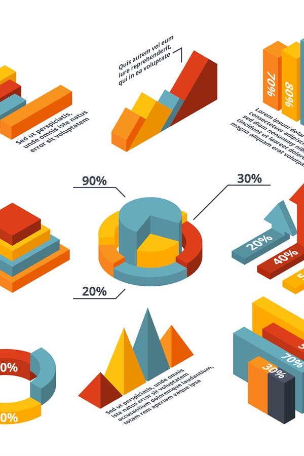 Vector isometric diagrams for business infographic