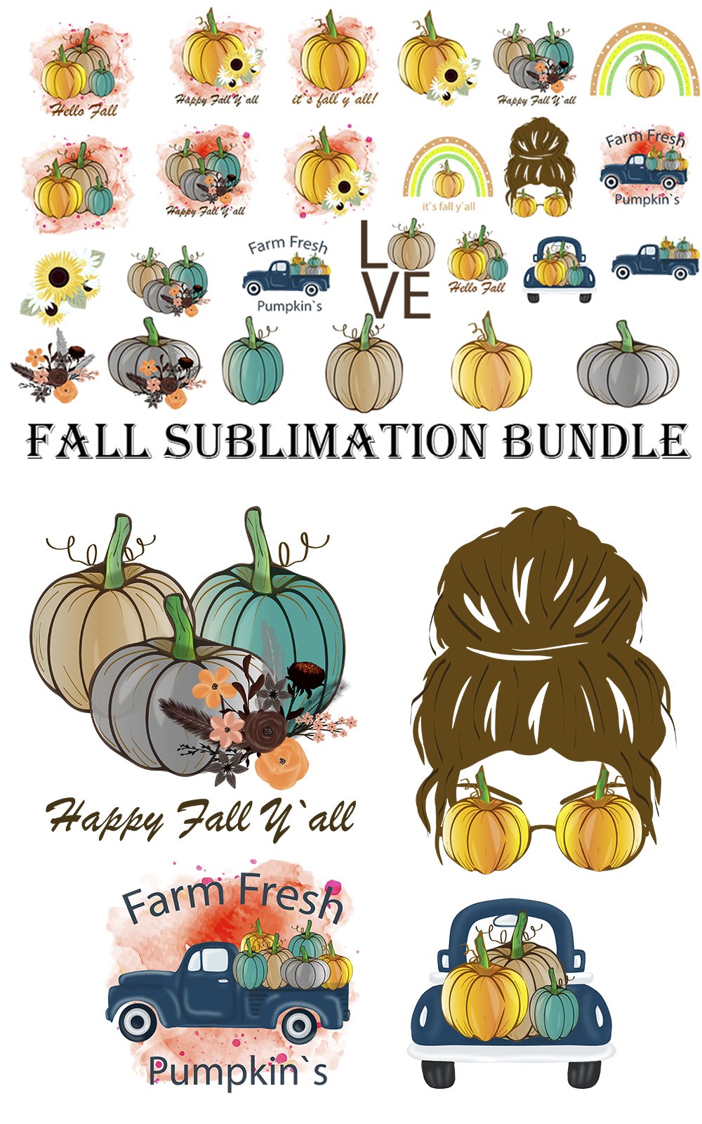 Pumpkins Sublimation Bundle, Pumpkins Bundle, Autumn