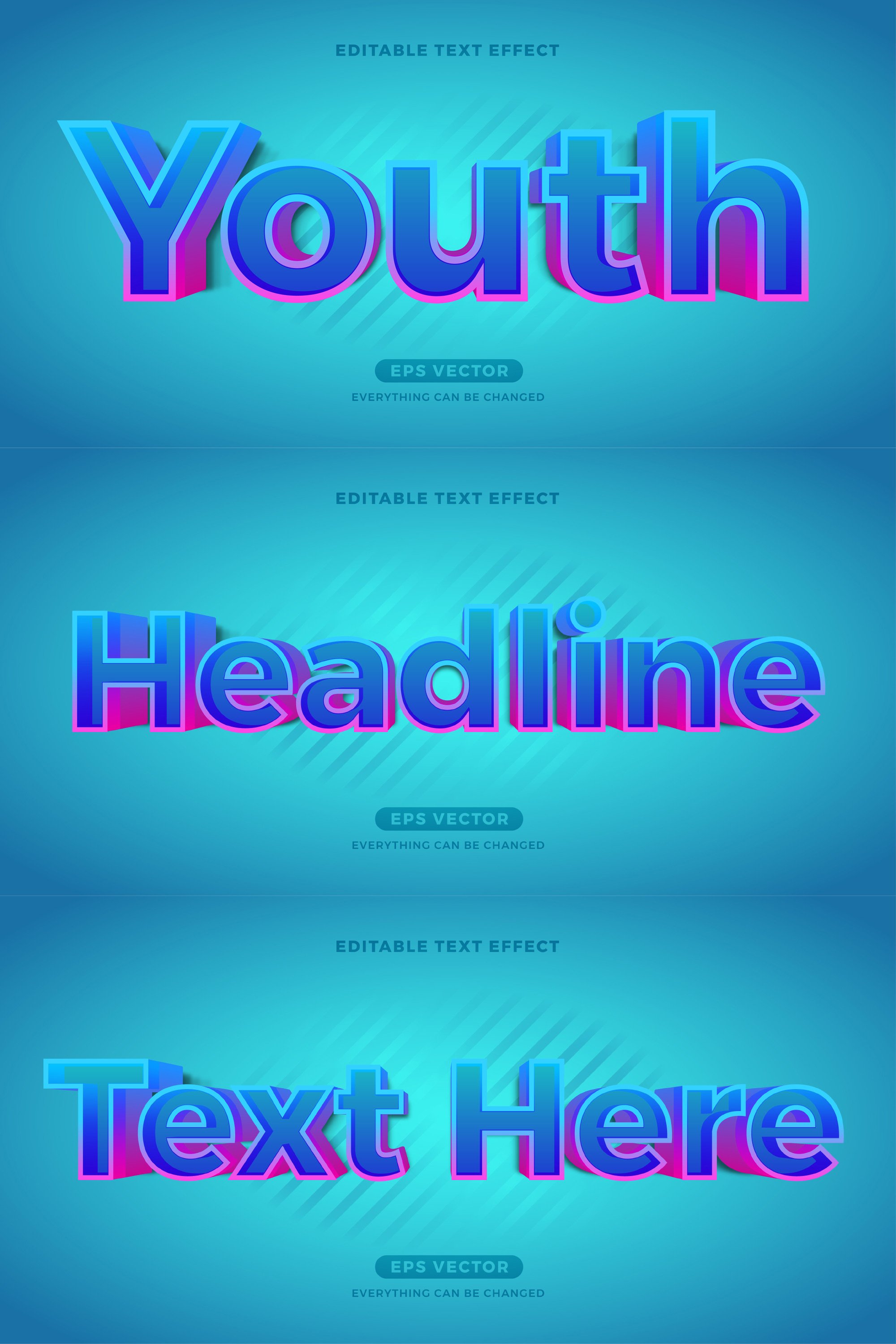 Youth editable text effect vector template