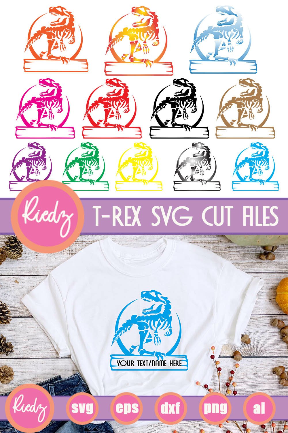 T Rex Svg Cut Files, Dinosaur Svg, Dinosaur clipart, T Rex
