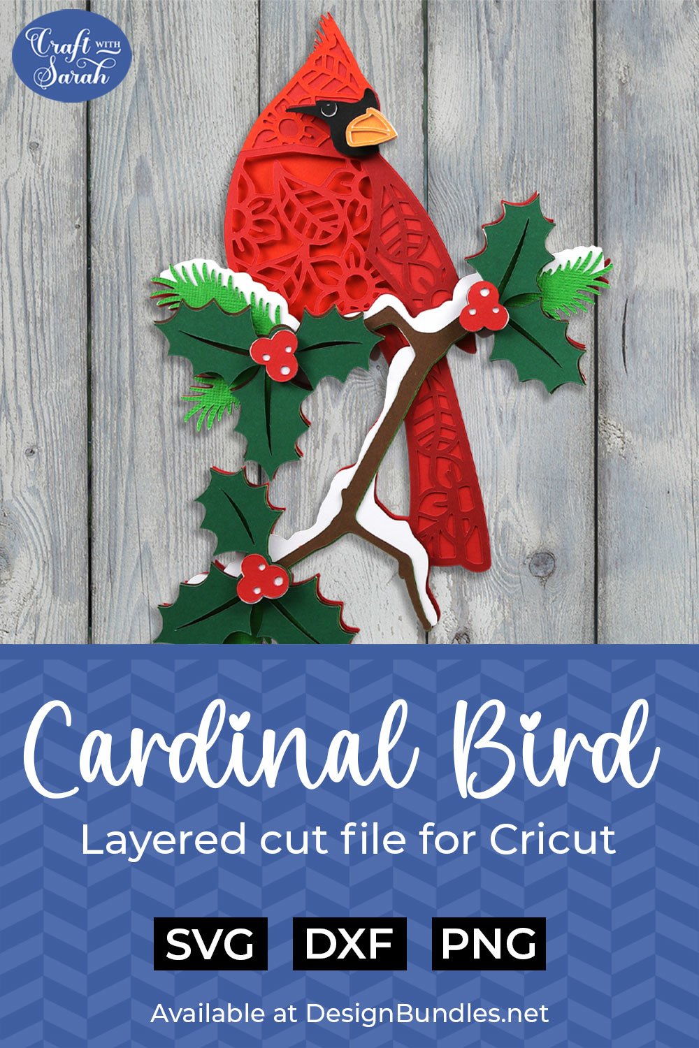 Christmas Cardinal SVG | Layered Cardinal Bird (1958112)