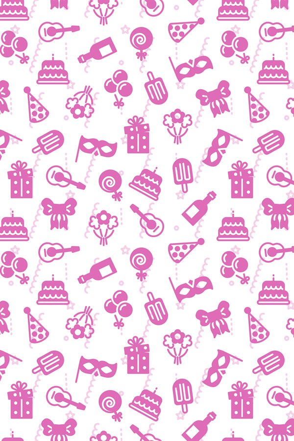 Cute pink party, event, birthday seamless pattern design