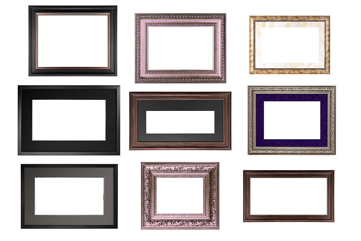 BUNDLE Color set mockup canvas frames isolated (1541190)