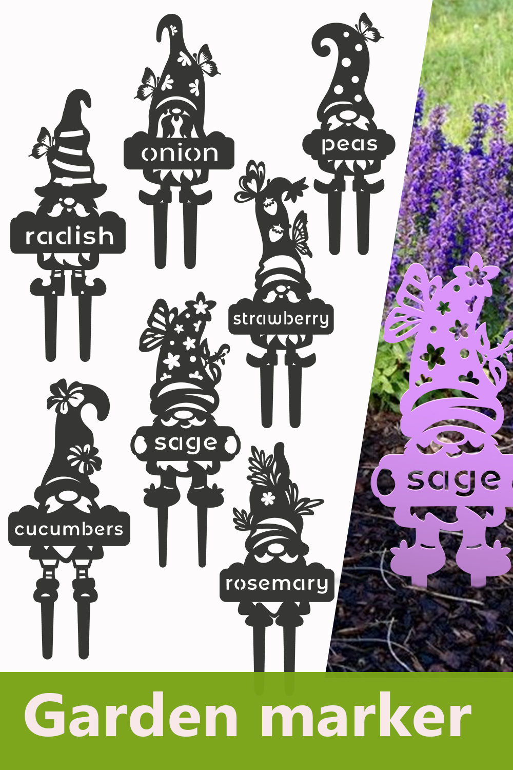 Set Gnome Garden Marker/SVG