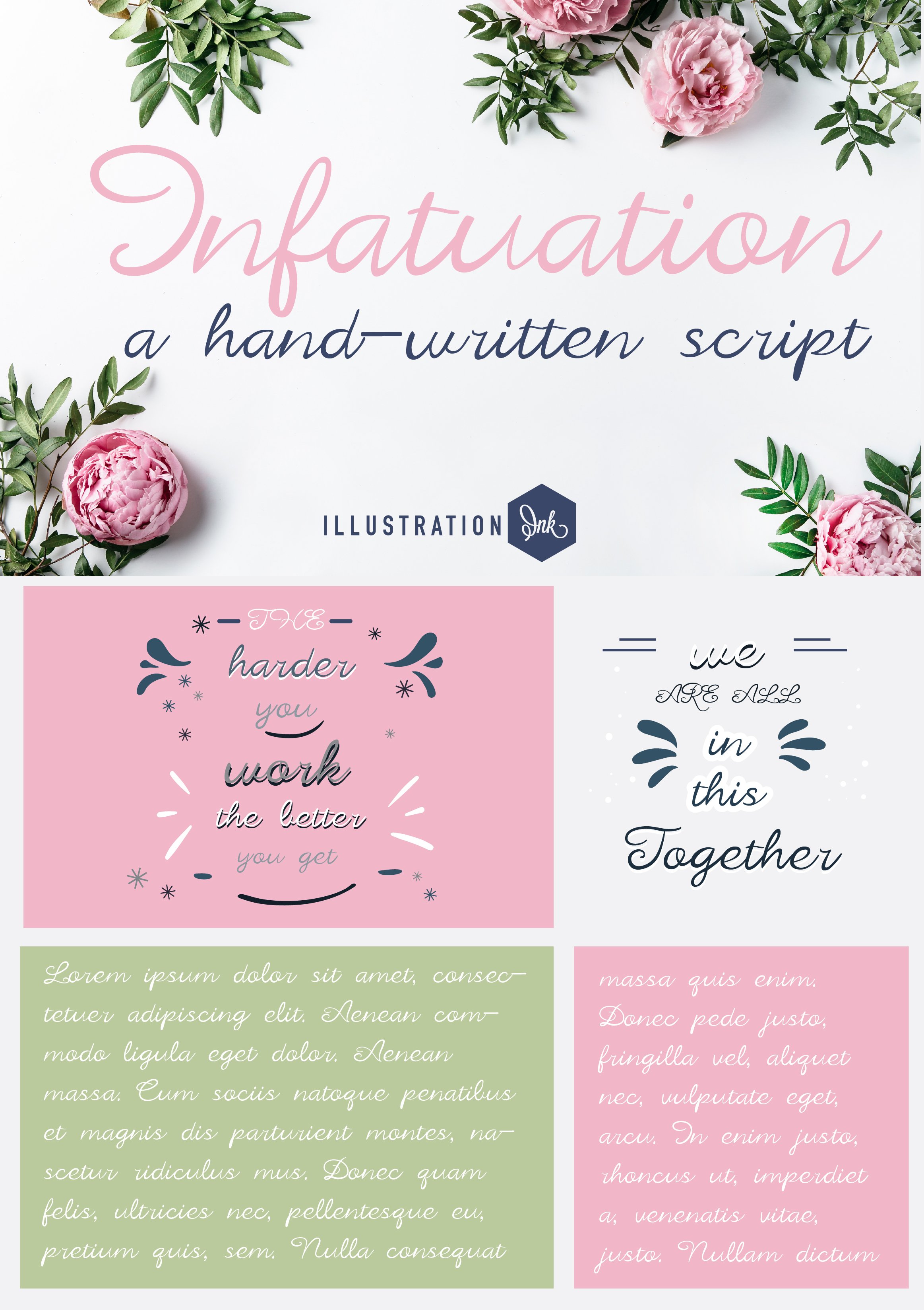 Hand-crafted, hand-written, script font