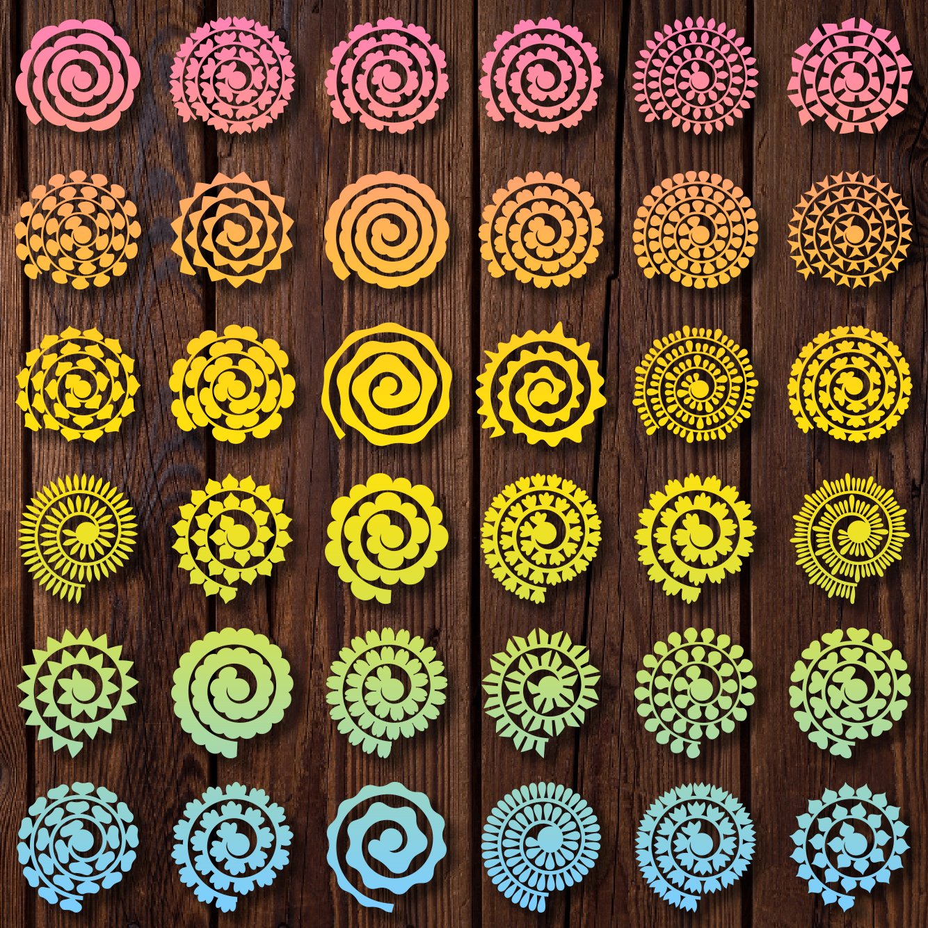 Rolled Paper Flowers SVG. Rolled Flower SVG. (942436)