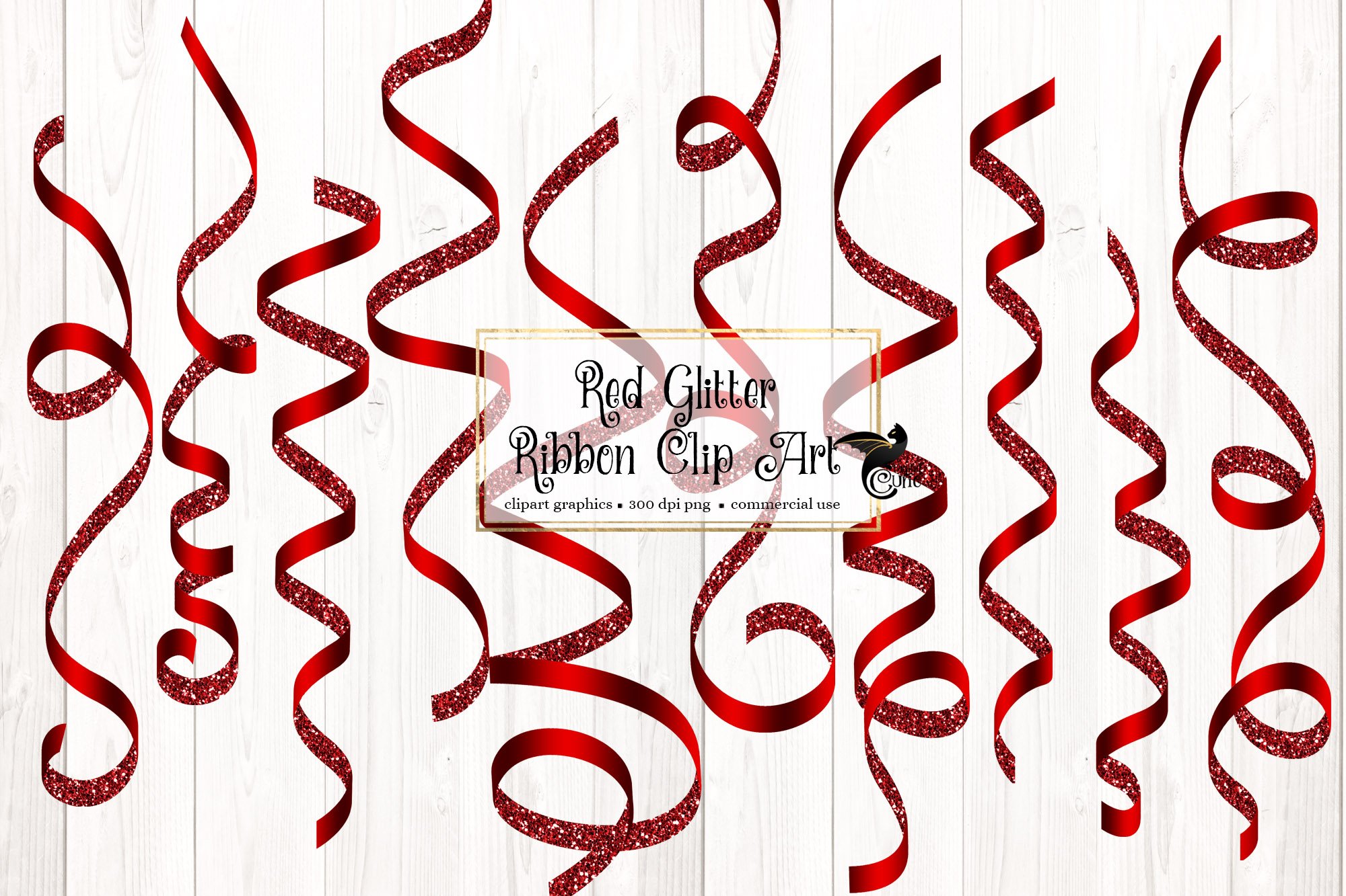 Red Glitter Ribbon Clipart