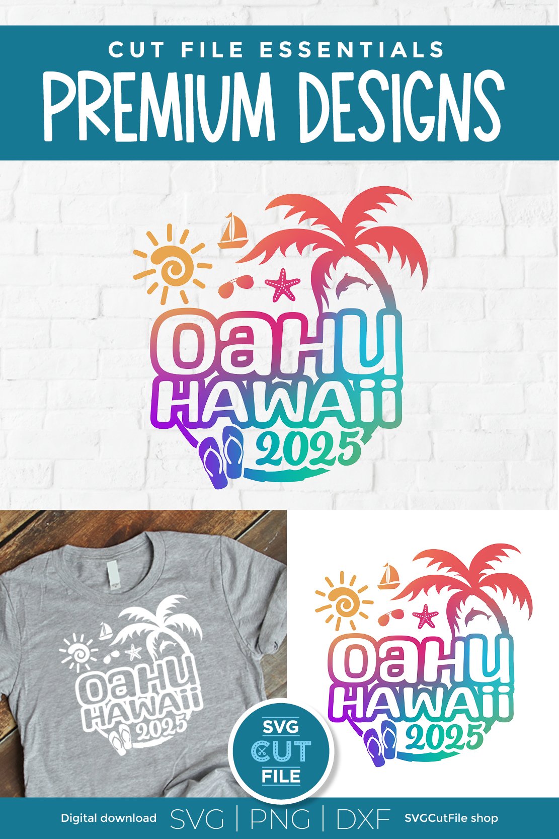 2025 Oahu Hawaii svg - Great for a Oahu Vacation or Trip