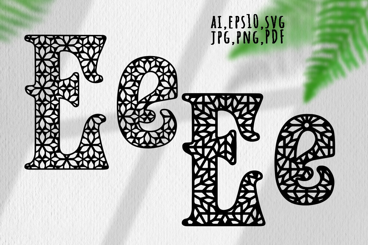 Decorative letter E. SVG Cut file