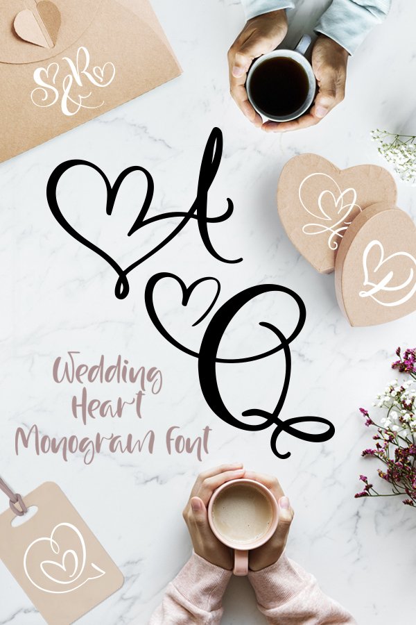 Wedding Heart Monogram Font (265814)