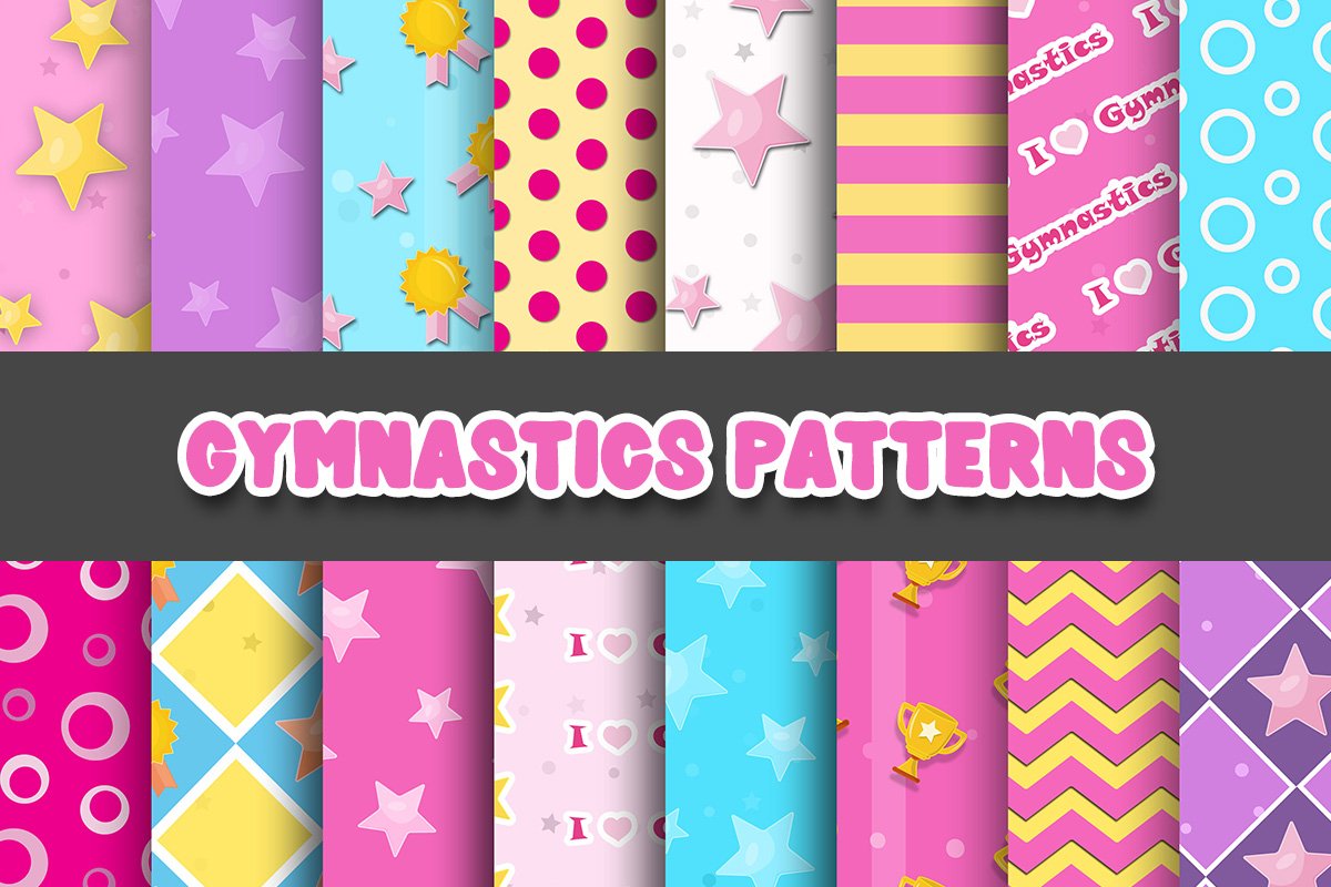 Gymnastics Digital Papers Patterns (1281482)
