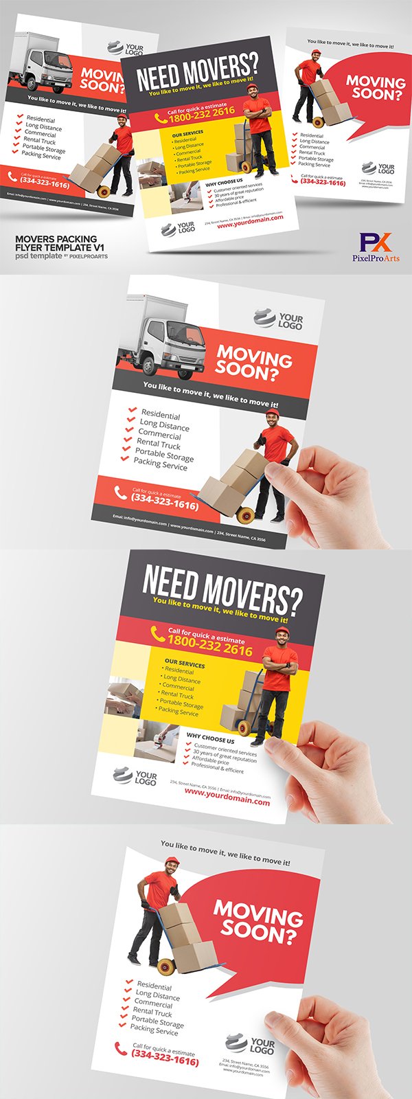Movers Packing Flyer Template Bundle V1