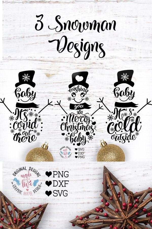 3 Christmas Winter Snowman Designs