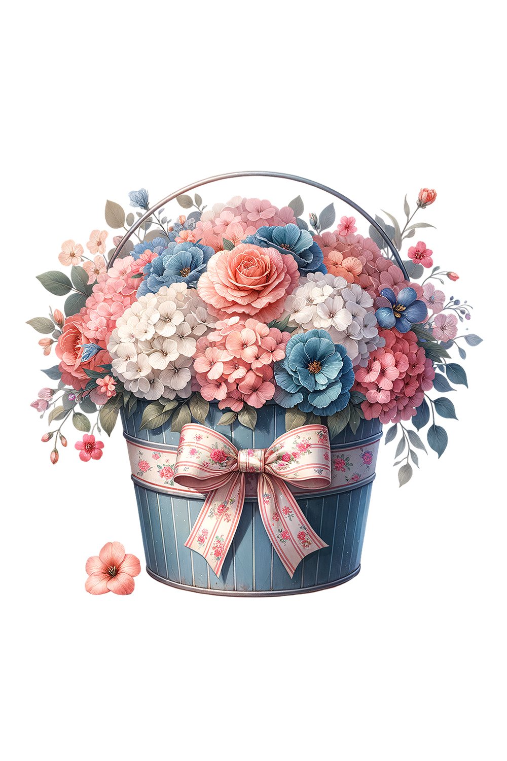 Florals Bucket Clipart Sublimation (3758716)