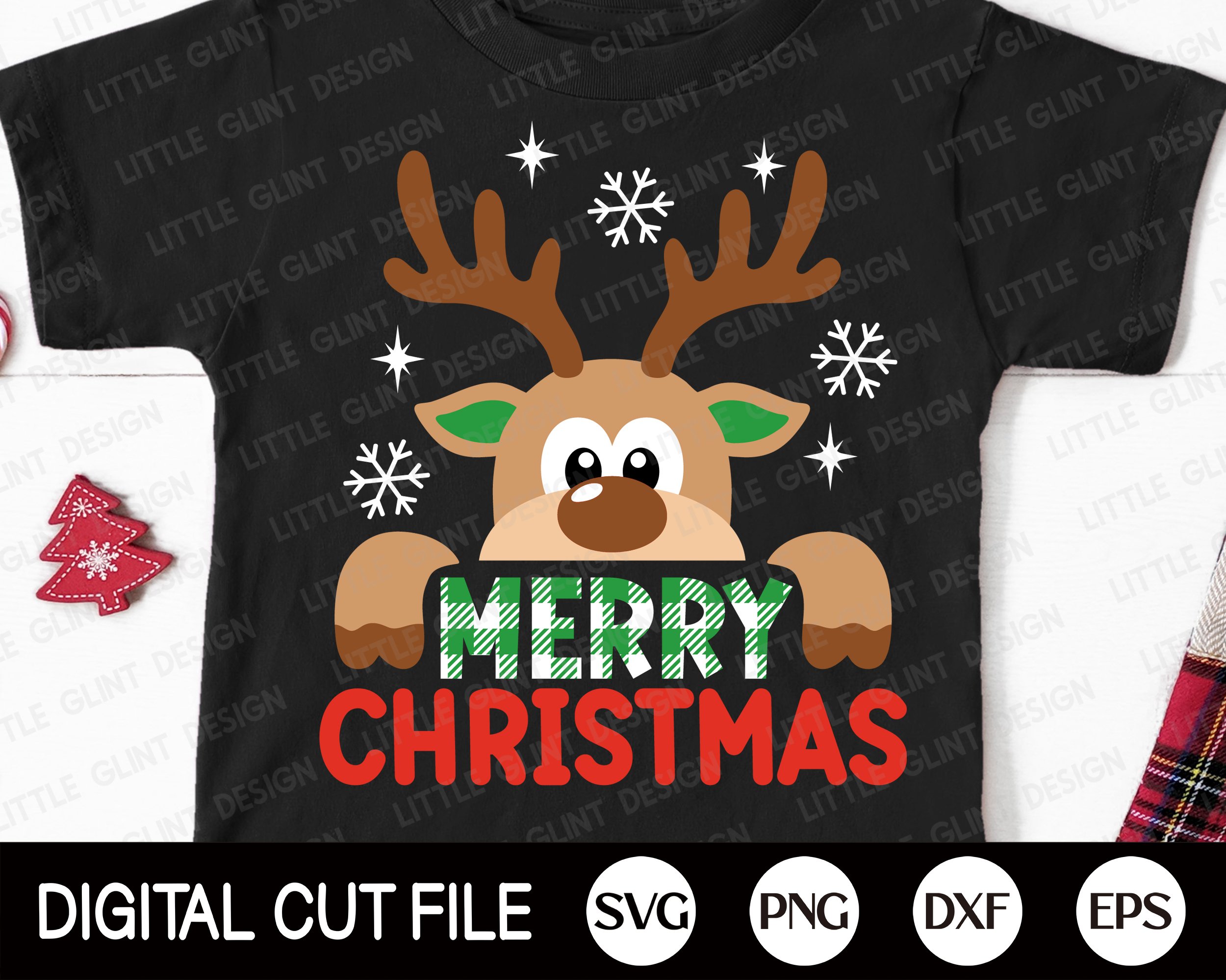 Merry Christmas SVG, Reindeer Face, Christmas SVG, Rudolph