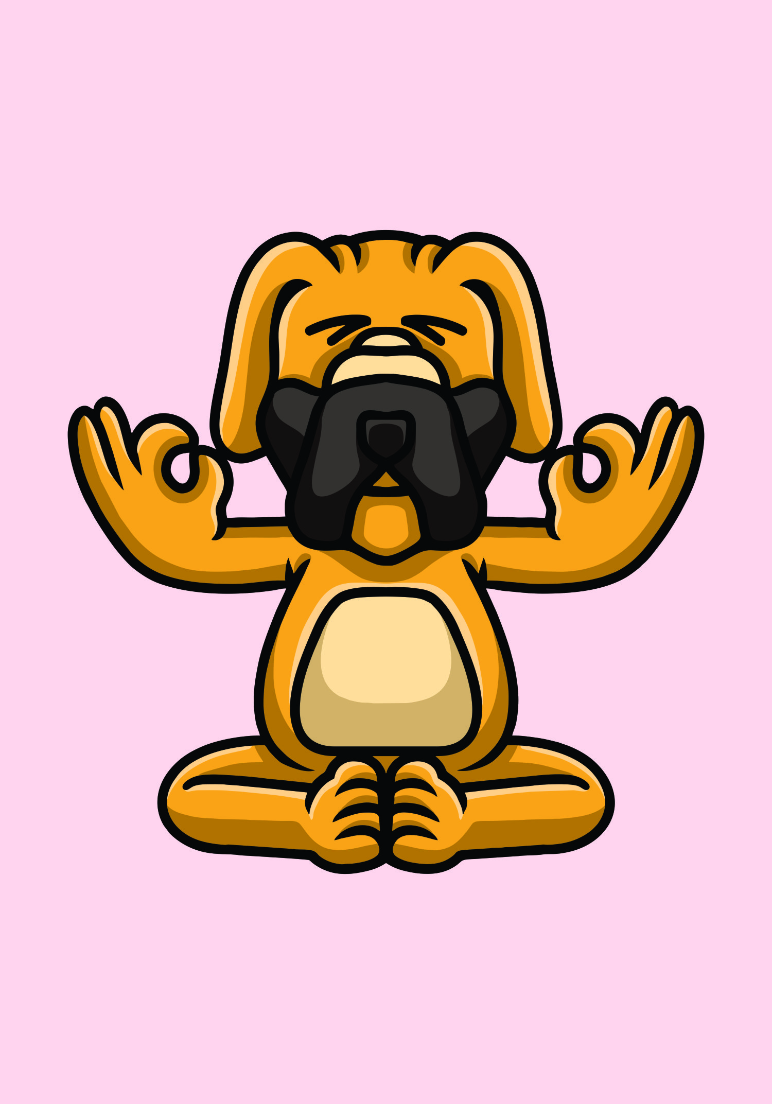 Cute Meditation Dog Vector Illustrations for T-Shirt Designs