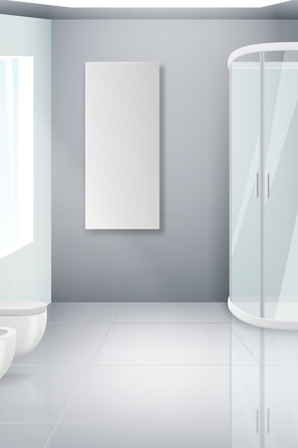 Bathroom interior. Modern toilet or washroom objects bathroo