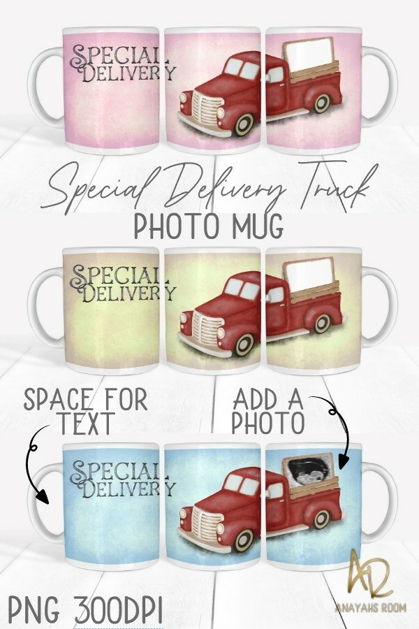 Special Delivery Truck Photo Mug Set