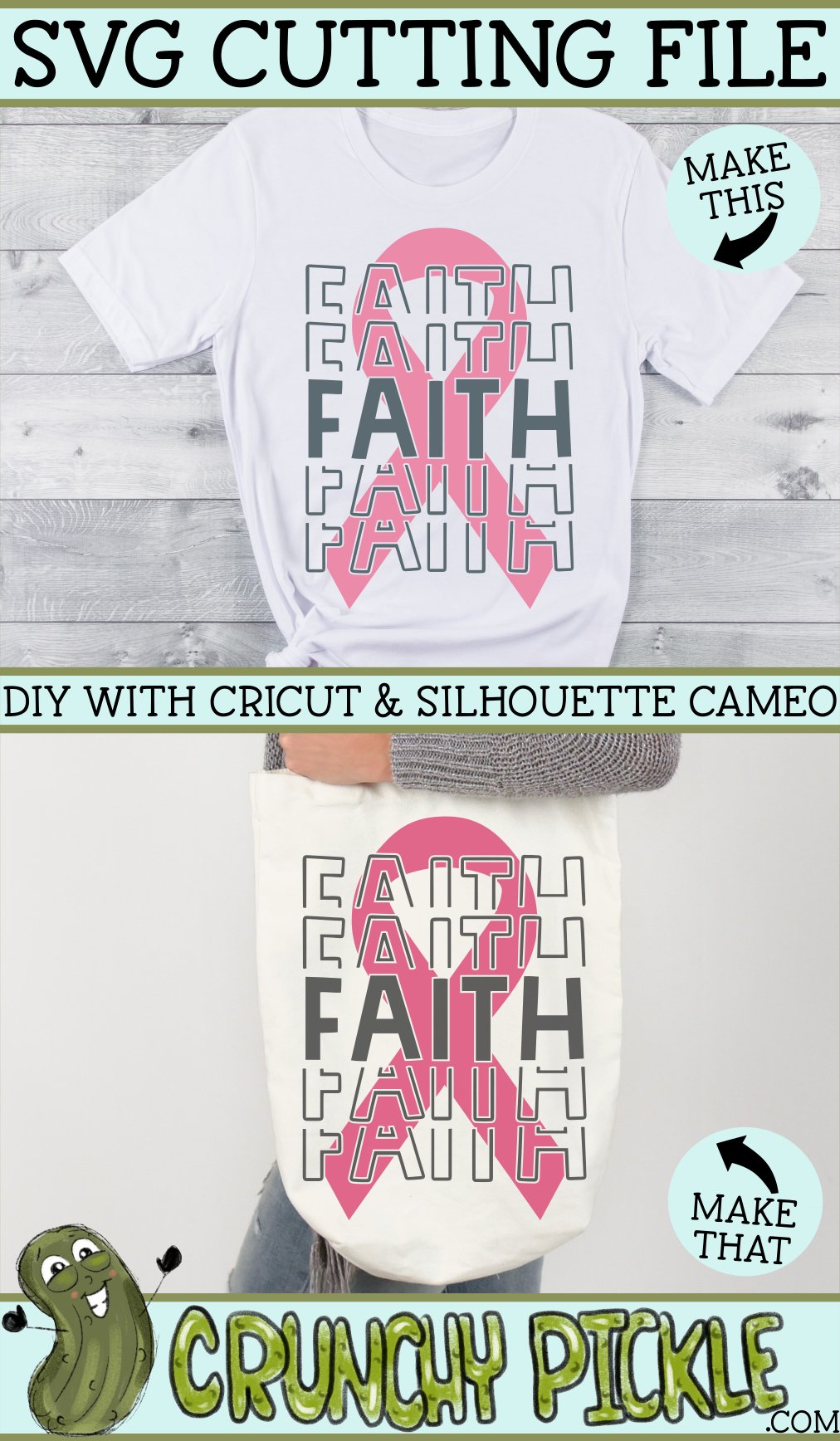 Breast Cancer Ribbon Faith SVG File