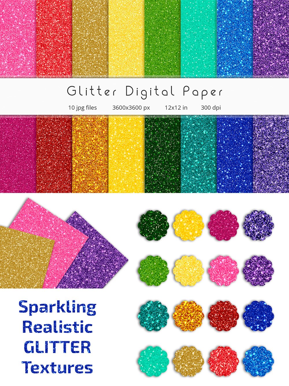 Digital Paper. Glitter Shiny textures Digital (1551069)