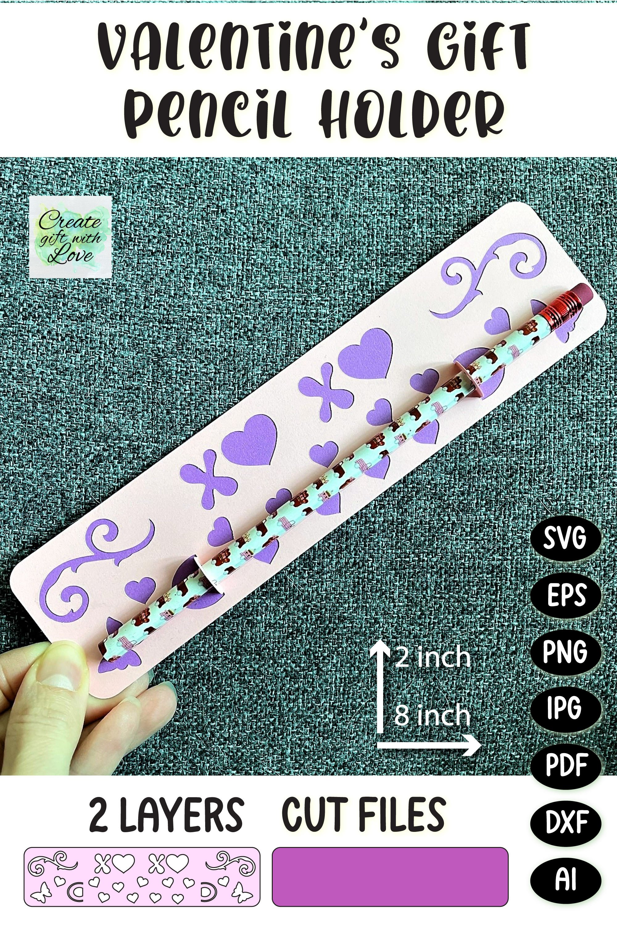 Pencil Holder | Valentine Gift | Classroom Exchange Cards