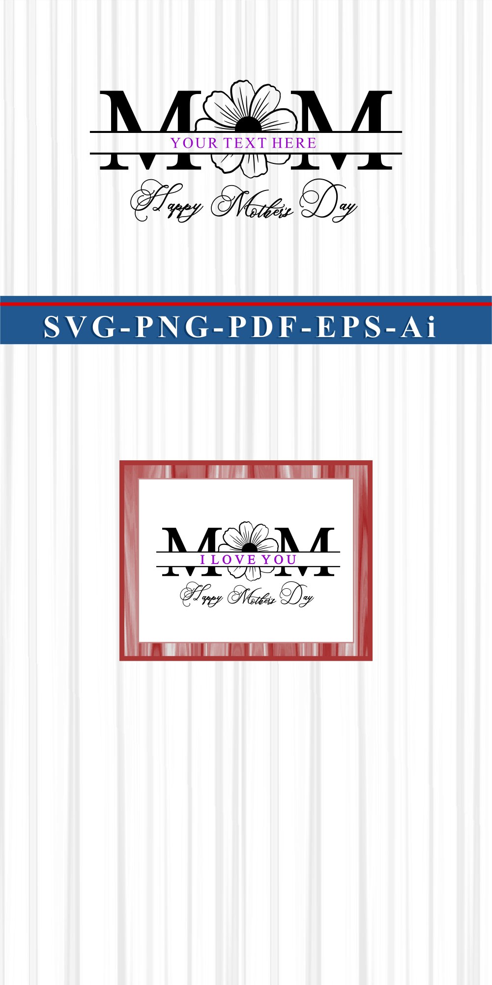 Mothers Day Split Monogram SVG Designs, Mom Split Monogram