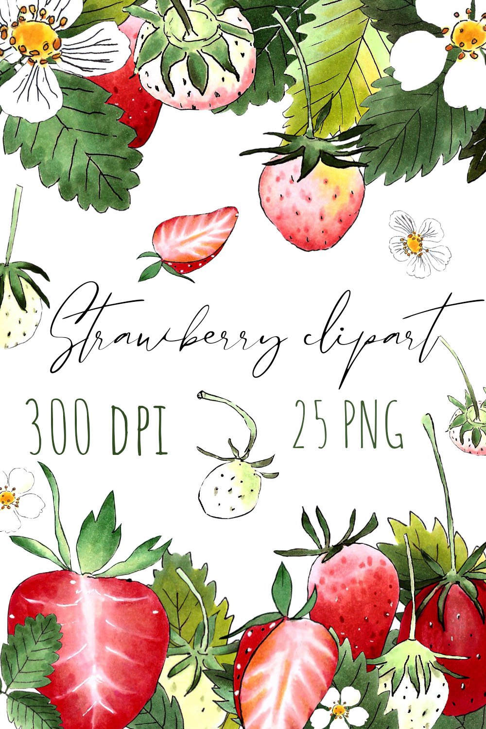 Strawberry clipart. Summer fruit PNG (1656468)