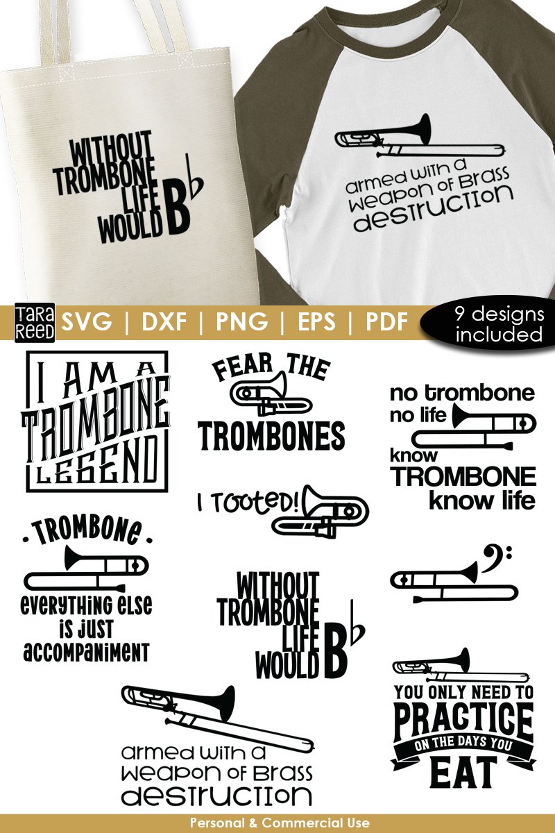 Trombone Legend - Band SVG and Cut Files for Crafters
