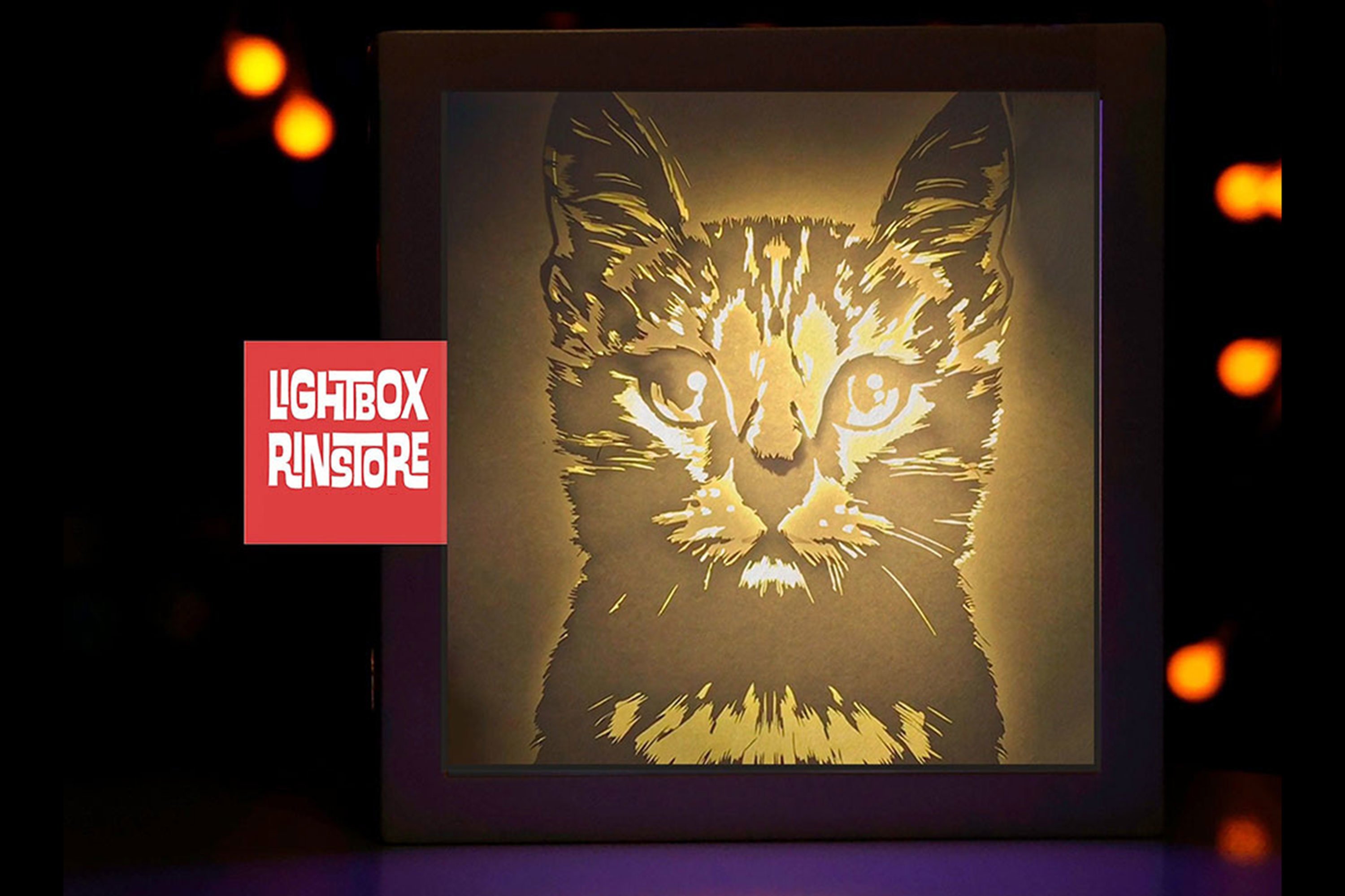 cat paper light box template shadow box template shadow box