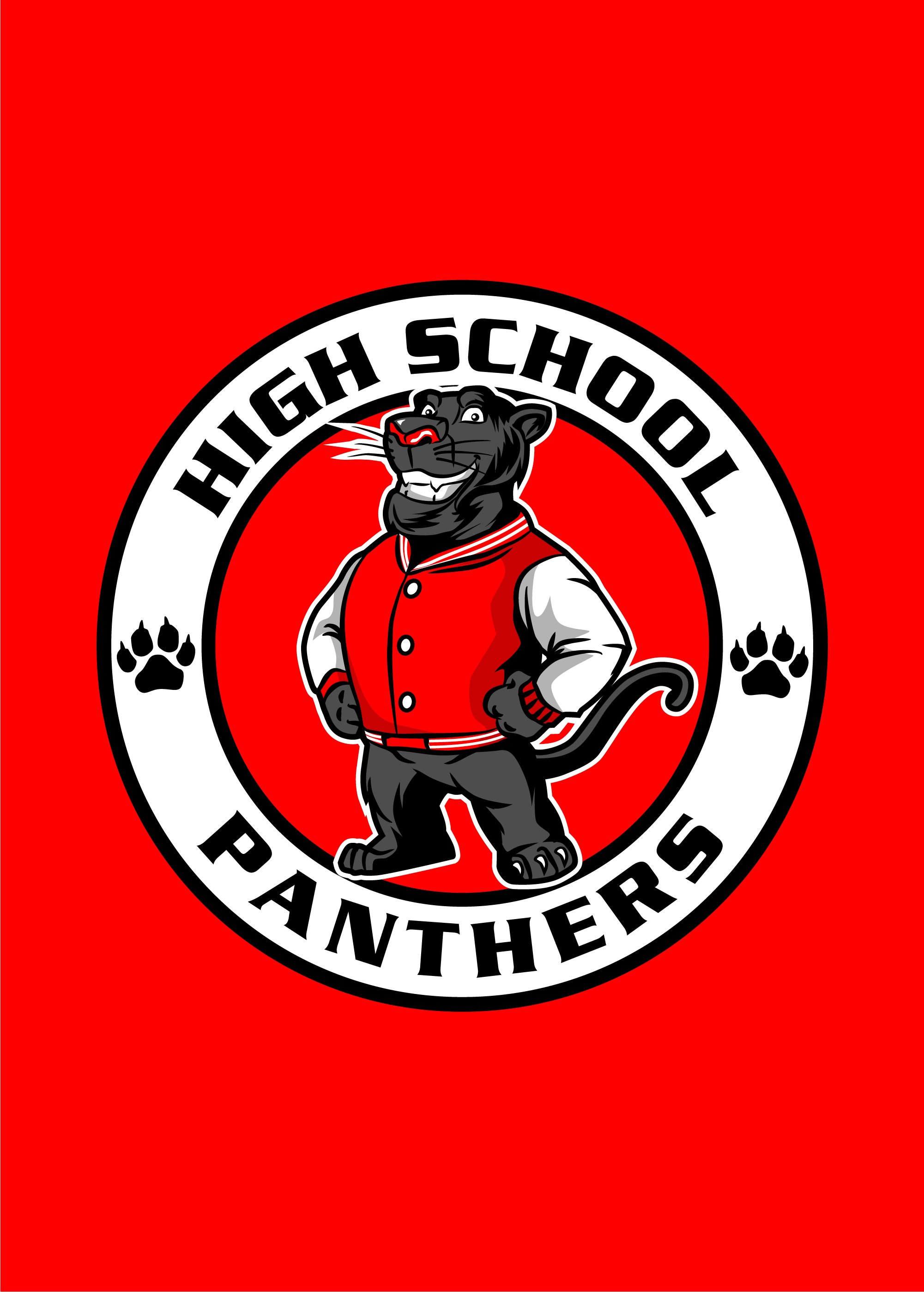 High School Panthers Mascot