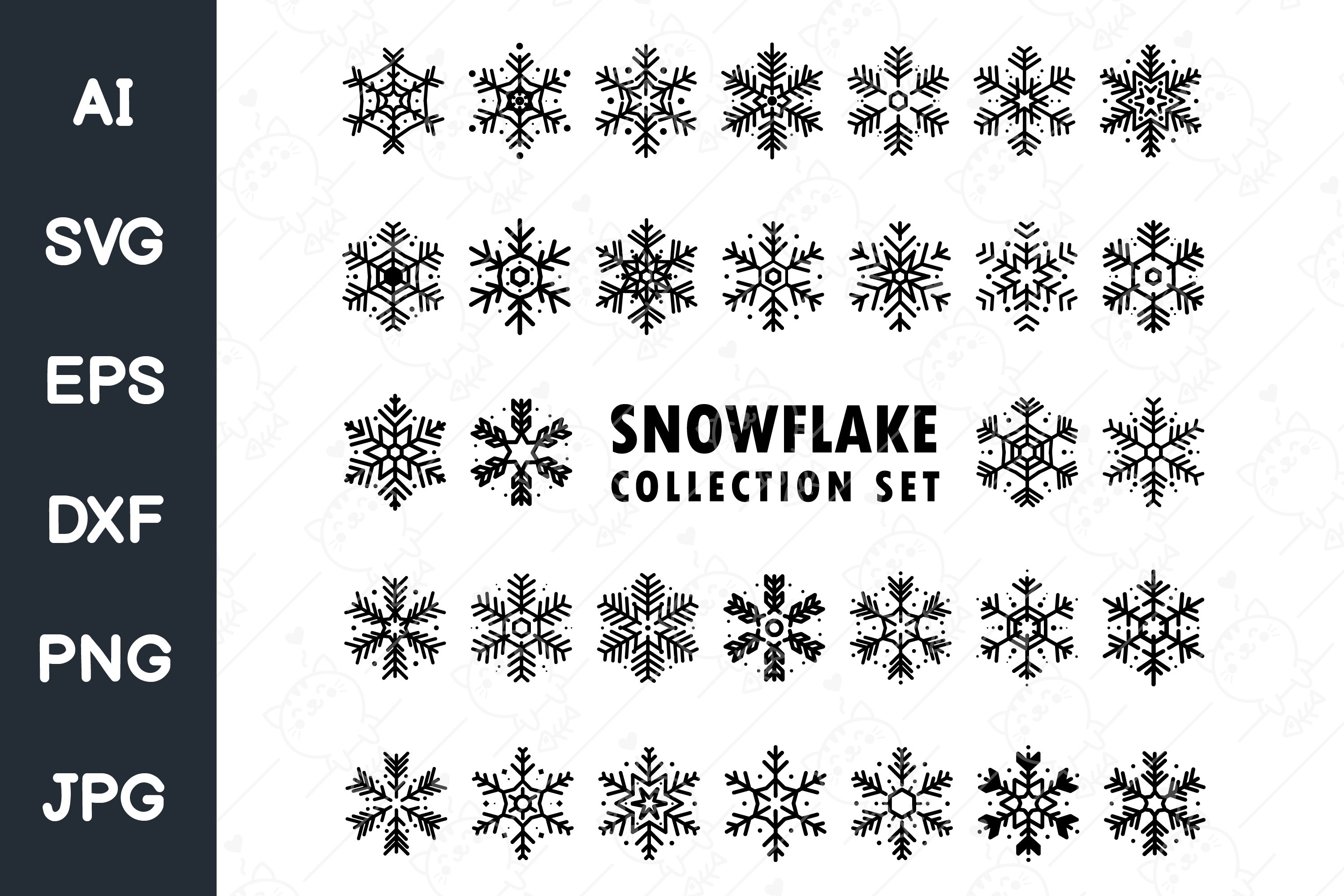 snowflake design collection. svg file.