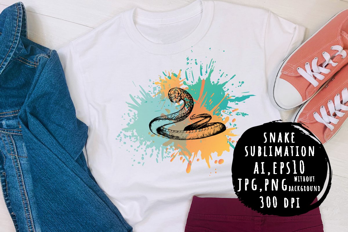 Snake. Colorful sublimation