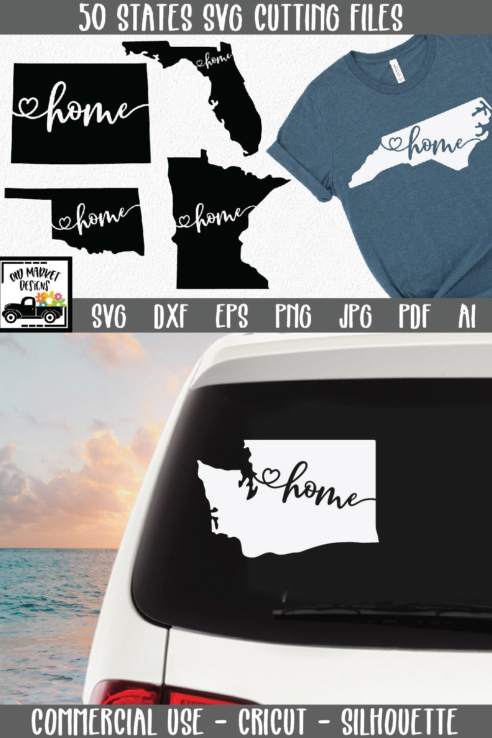 50 States SVG Bundle - Home State SVG Cut File