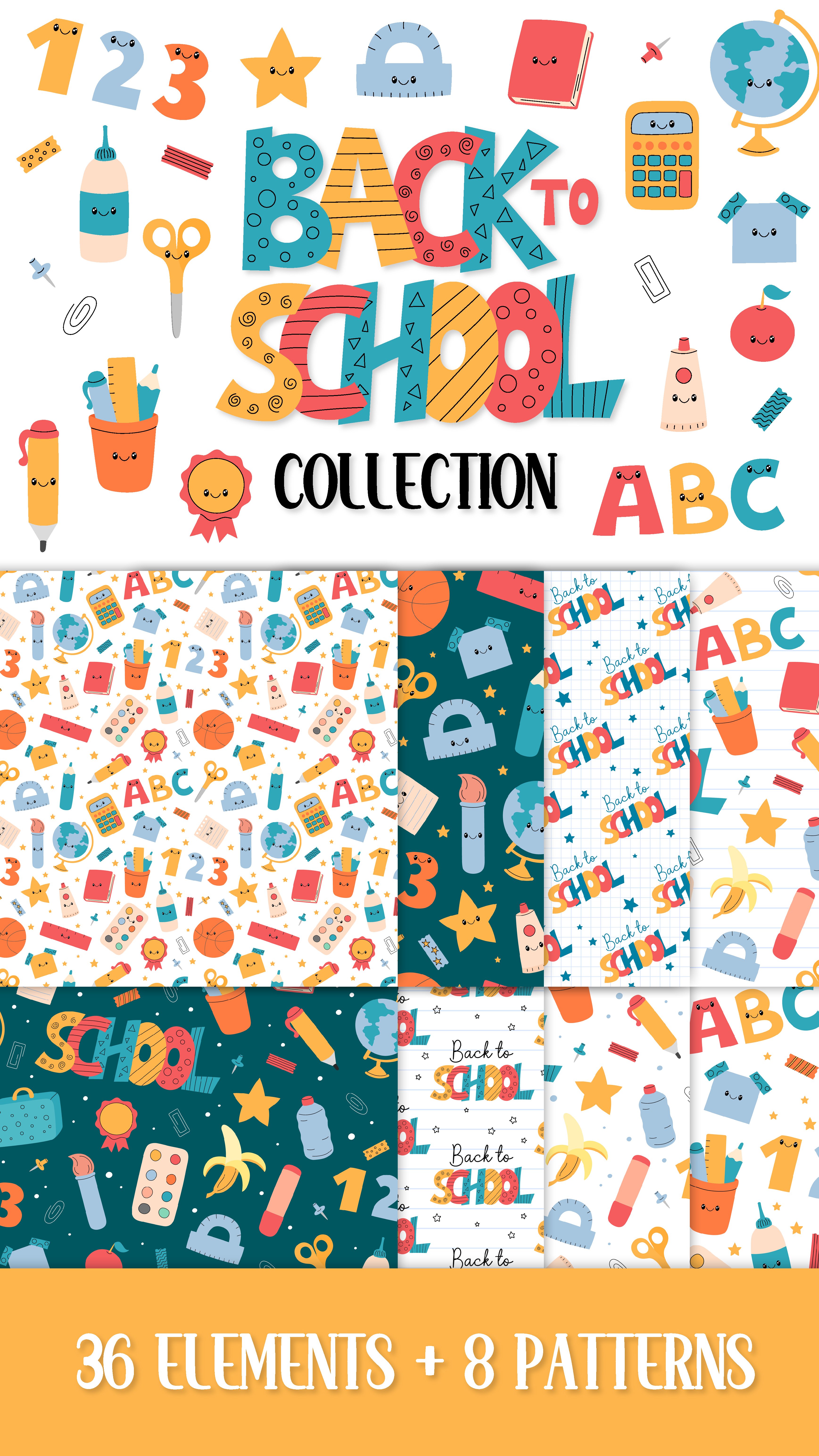 Back to School Collection | PNG Clipart | Vector Patterns